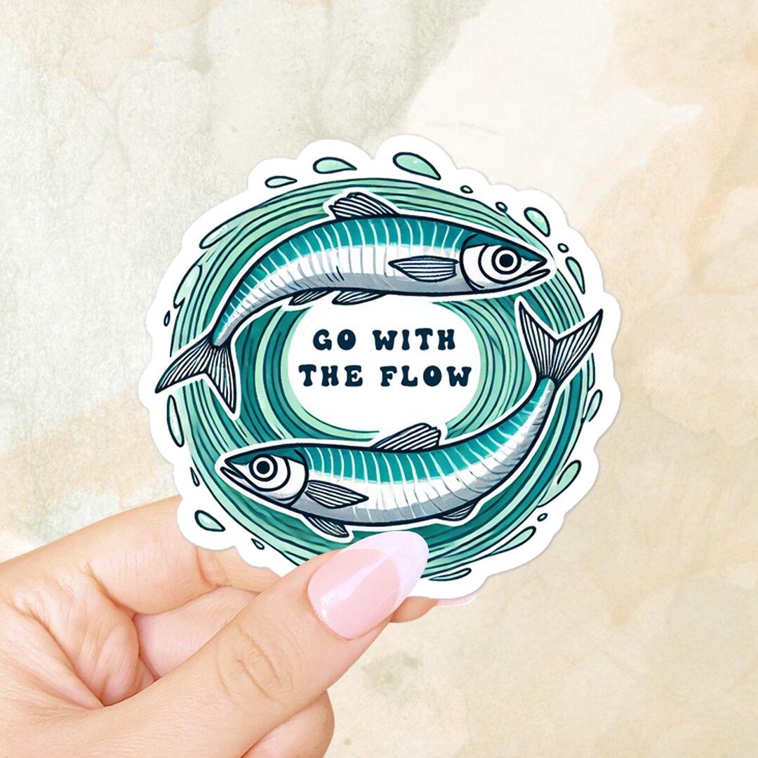 Go With the Flow Sardine Sticker – Emotional Wellbeing, Self-care and ...