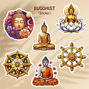 Sitting Buddha Sticker. Buddhist Religious Gift, Mindfulness Art Vinyl ...