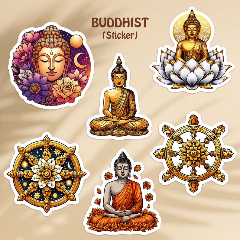 Sitting Buddha Sticker. Buddhist Religious Gift, Mindfulness Art Vinyl ...