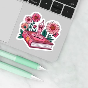 Yoga Posture Booklover Sticker - Wellbeing Meditation Spiritual Yoga ...