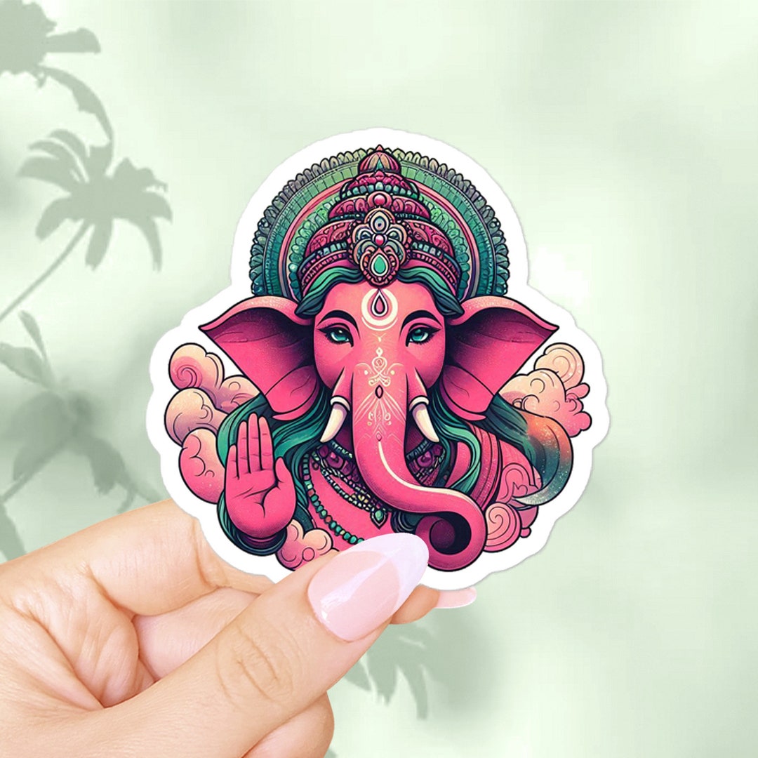 Pink Ganesh Sticker 3x3” - Hinduism Symbols, Religious & Hindu God ...