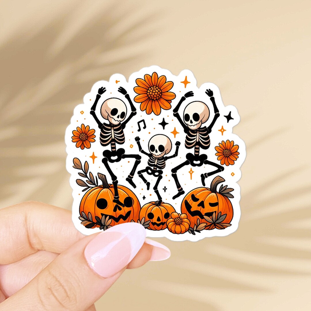 Dancing Skeleton Sticker. Bullet Journal, MacBook and Phone Case ...