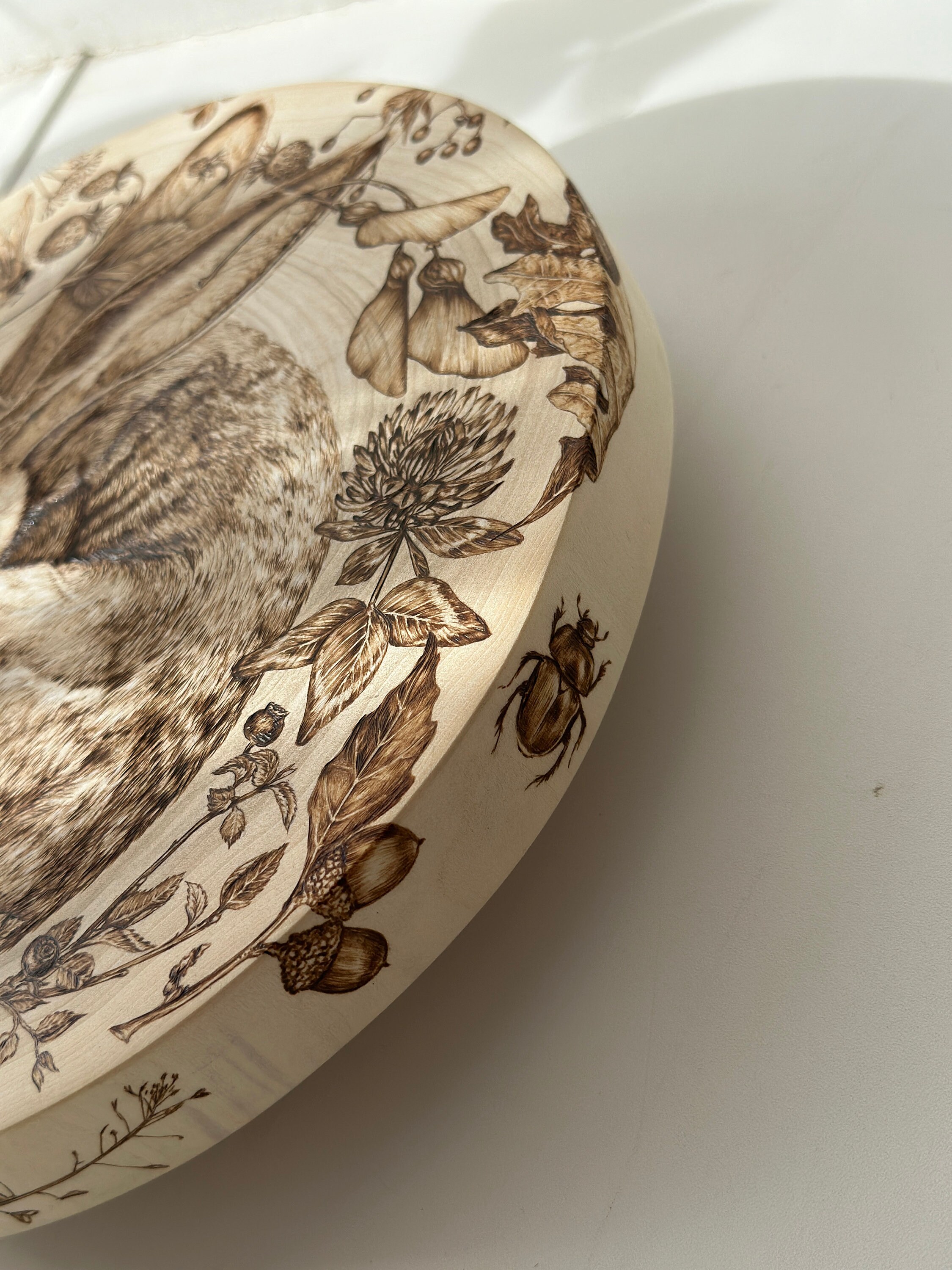 Hare Pyrography Art. the Painting is Burned on Wood. Pyrographic Art ...