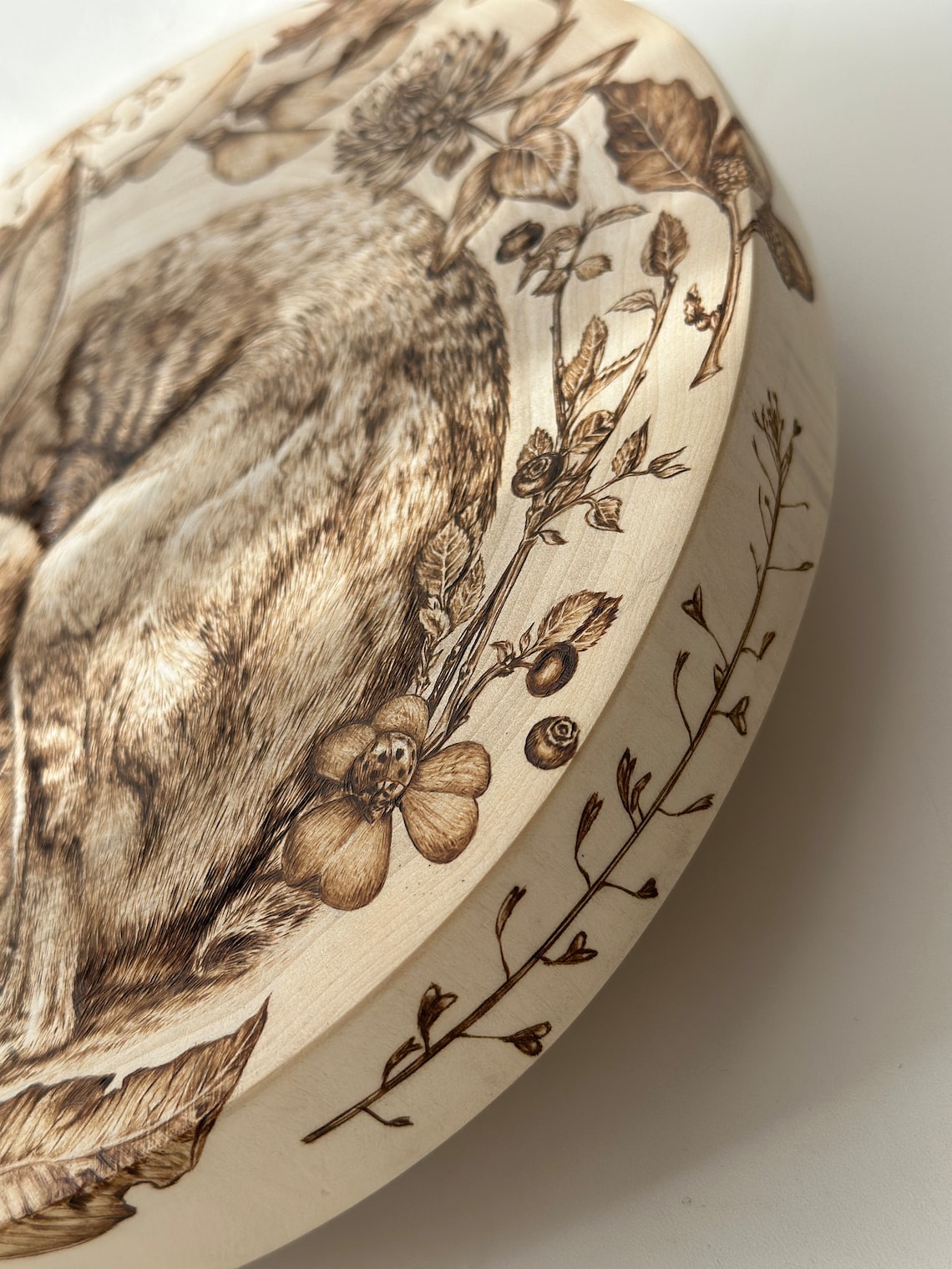 Hare Pyrography Art. the Painting is Burned on Wood. Pyrographic Art ...