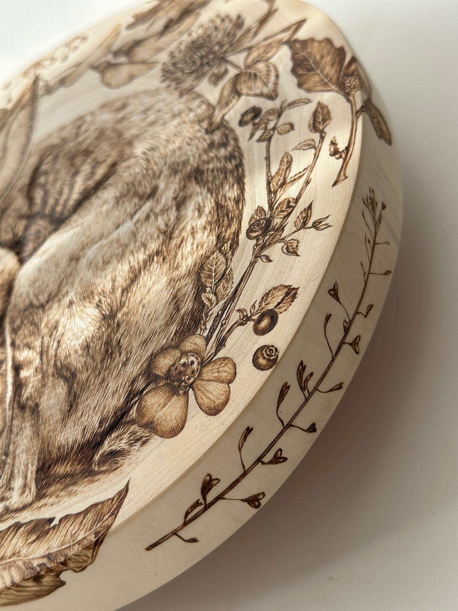 Hare Pyrography Art. the Painting is Burned on Wood. Pyrographic Art ...