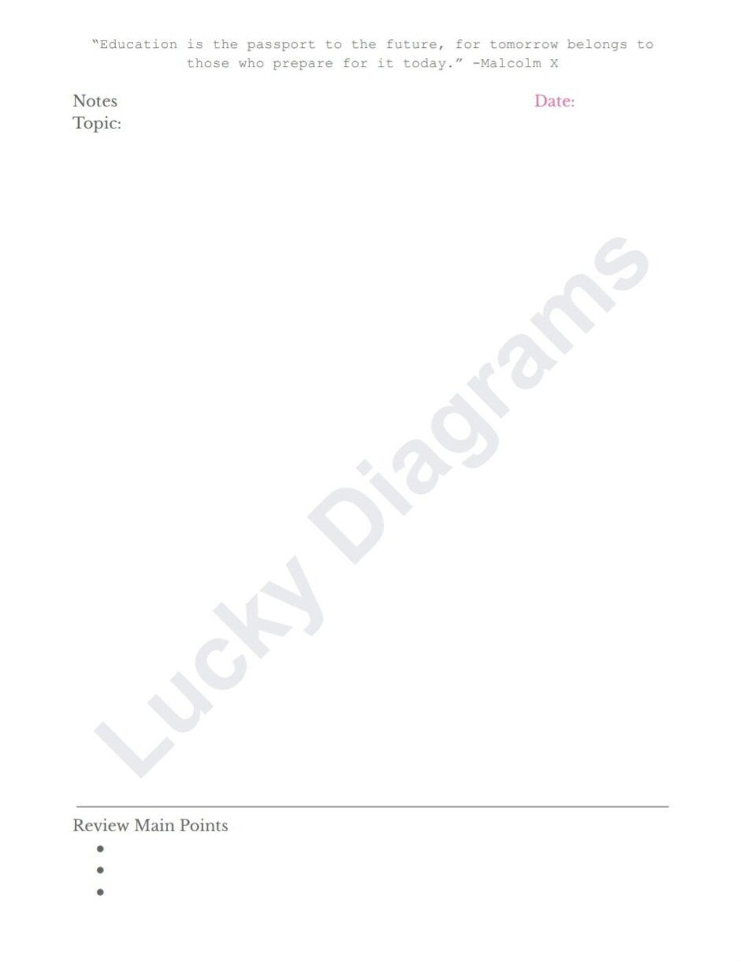 School Notes Template - Etsy