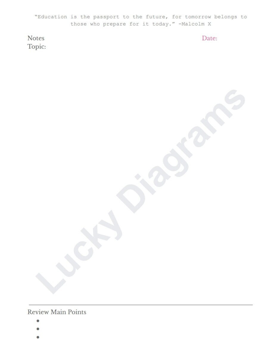 School Notes Template - Etsy