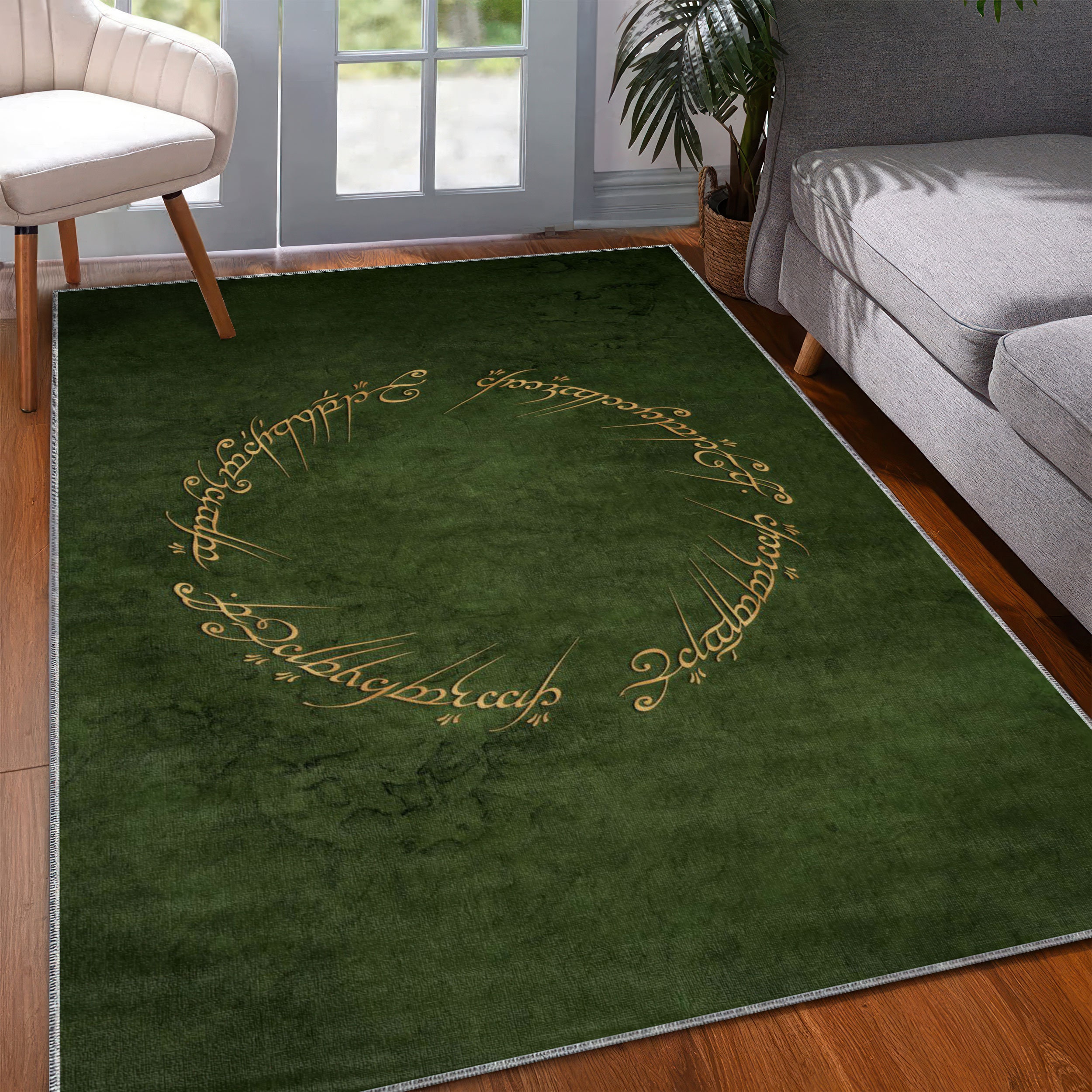 Lord of the Rings Area Rug, Green Popular Movie Carpet Mat, Movie Room ...