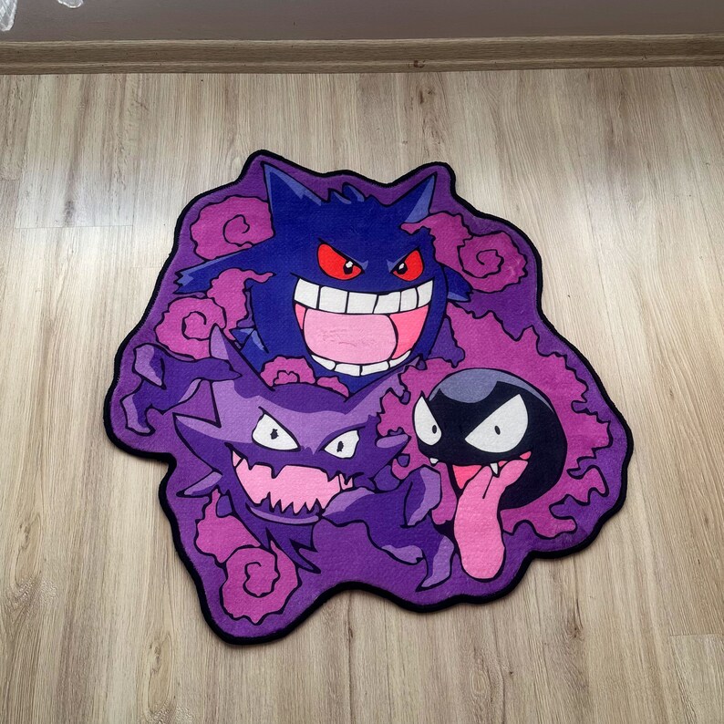 Gengar Evolution Ghost Anime Rug, Pokemon Gengar Carpet Mat, Gengar ...