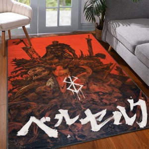 Berserk Anime Rug Dark and Intense Design Featuring Guts From the ...