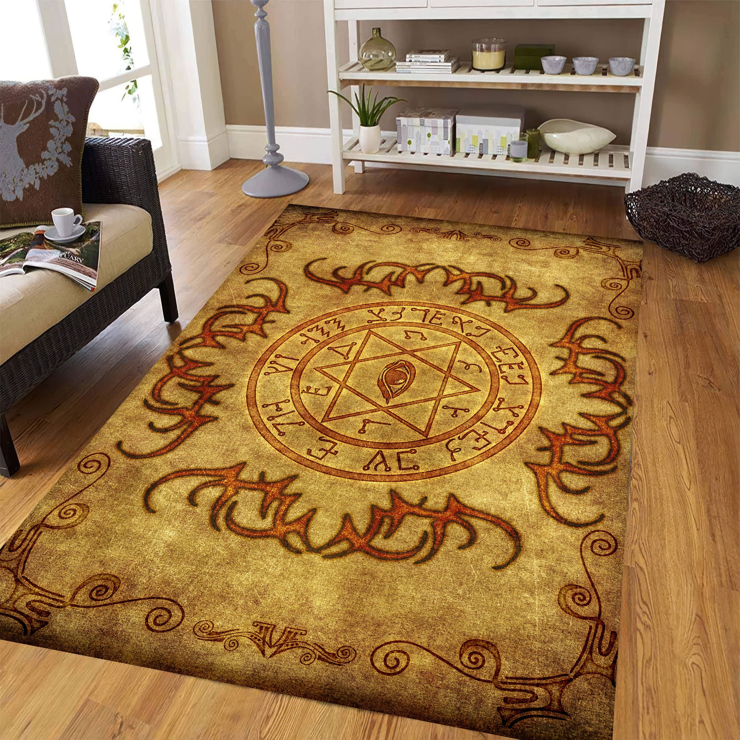 Magical Sigil Soft Area Rug, Gothic Carpet Decor, Satan Symbol ...