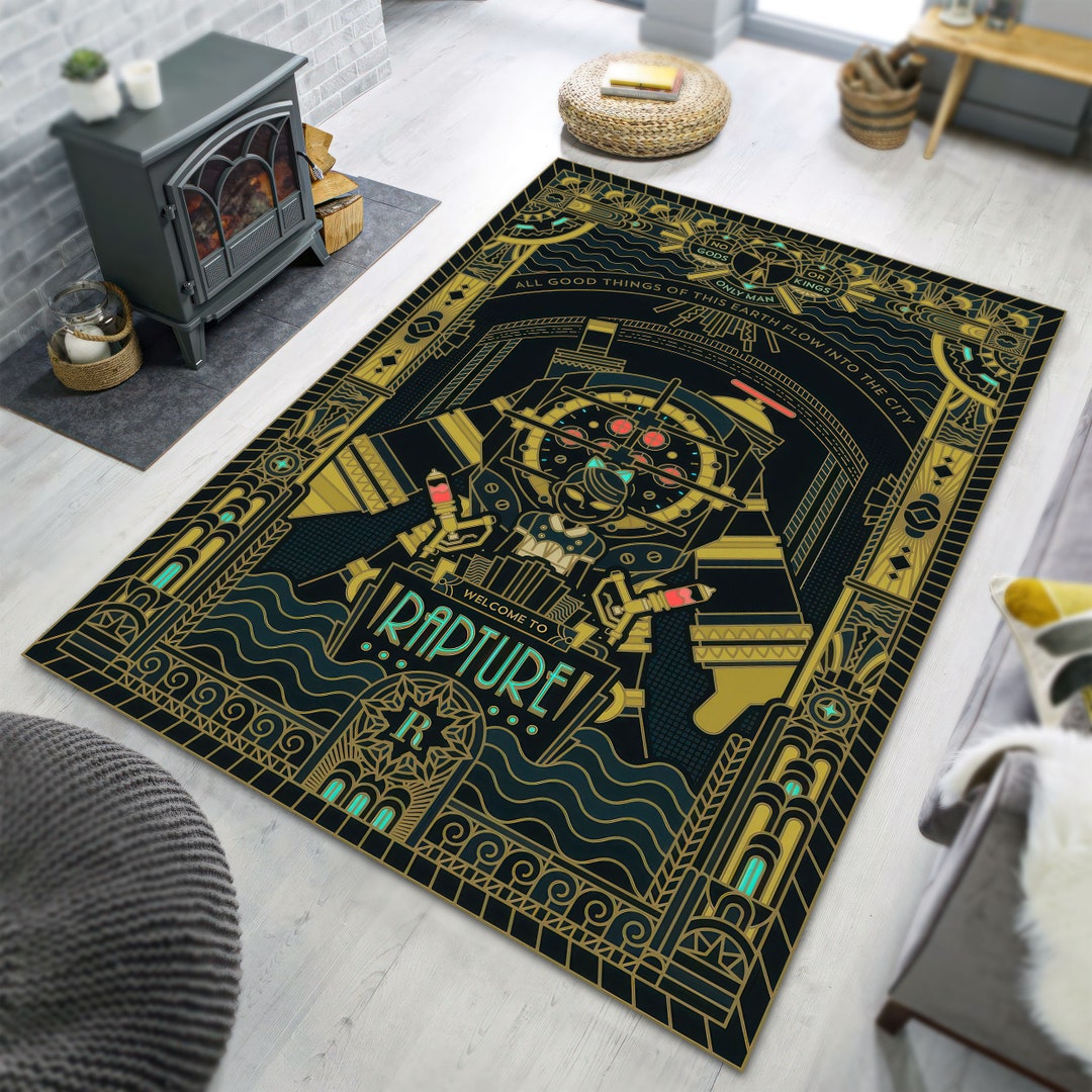 Bioshock Welcome Rapture Rug, Video Game Bioshock Area Rug, Living Room ...
