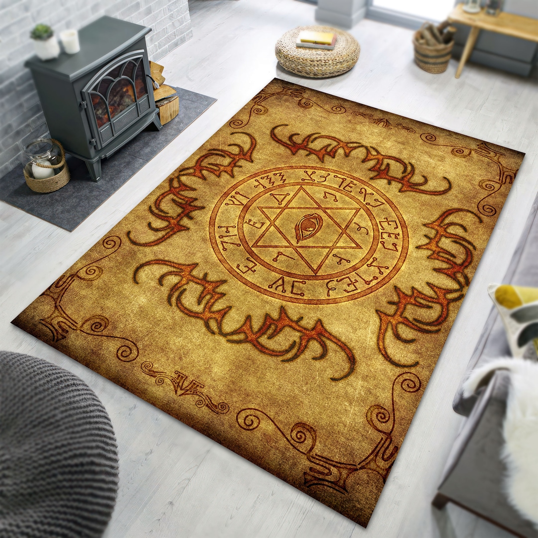Magical Sigil Soft Area Rug, Gothic Carpet Decor, Satan Symbol ...