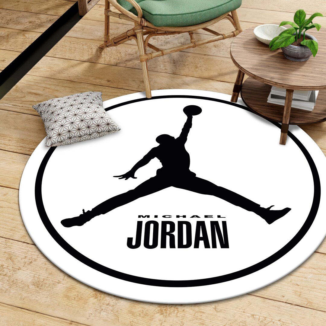 White Michael Jordan Jumpman Sneakerhead Rug, Hypebeast Street Art ...