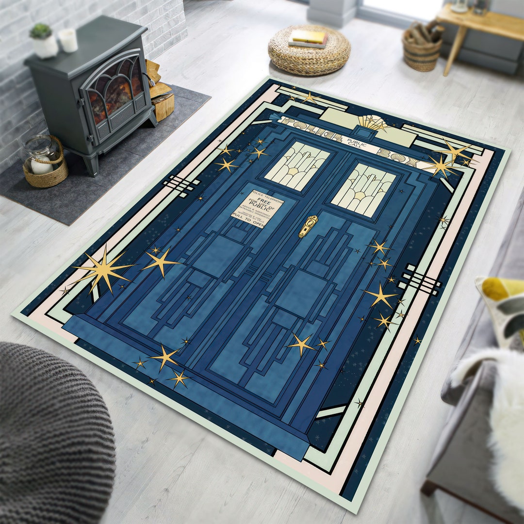 Dr Who Wizard Door Rug, Dr Who Movie Room Decorative Carpet Mat, Blue ...