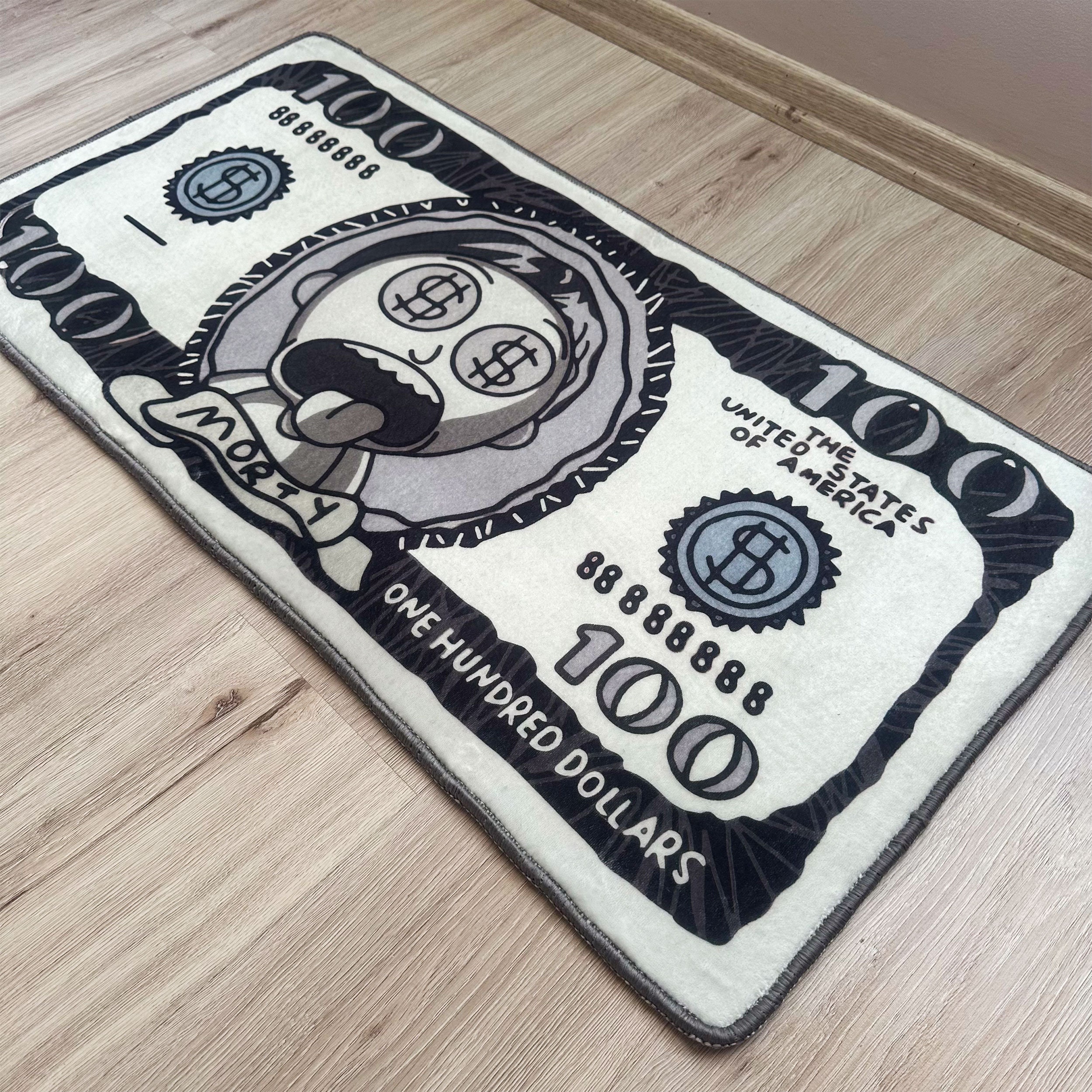 100 Dollar Morty Rug, Rick and Morty Adult Cartoon Money Carpet Mat - Etsy