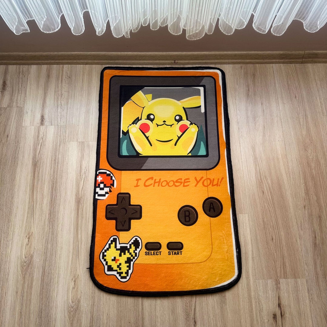 Pikachu Gameboy Rug Mat, 90s Anime Game Console Carpet, I Choose You ...