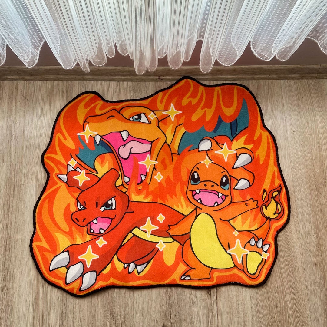 Charizard Evolution Rug, Pokemon Evolution Carpet Mat, Anime Chair Mat ...