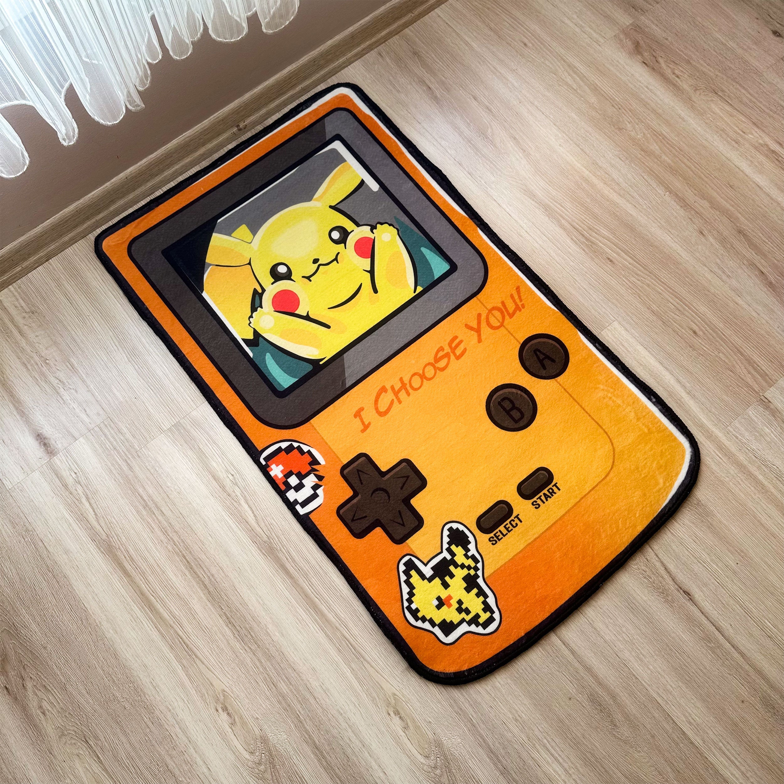 Pikachu Gameboy Rug Mat, 90s Anime Game Console Carpet, I Choose You ...
