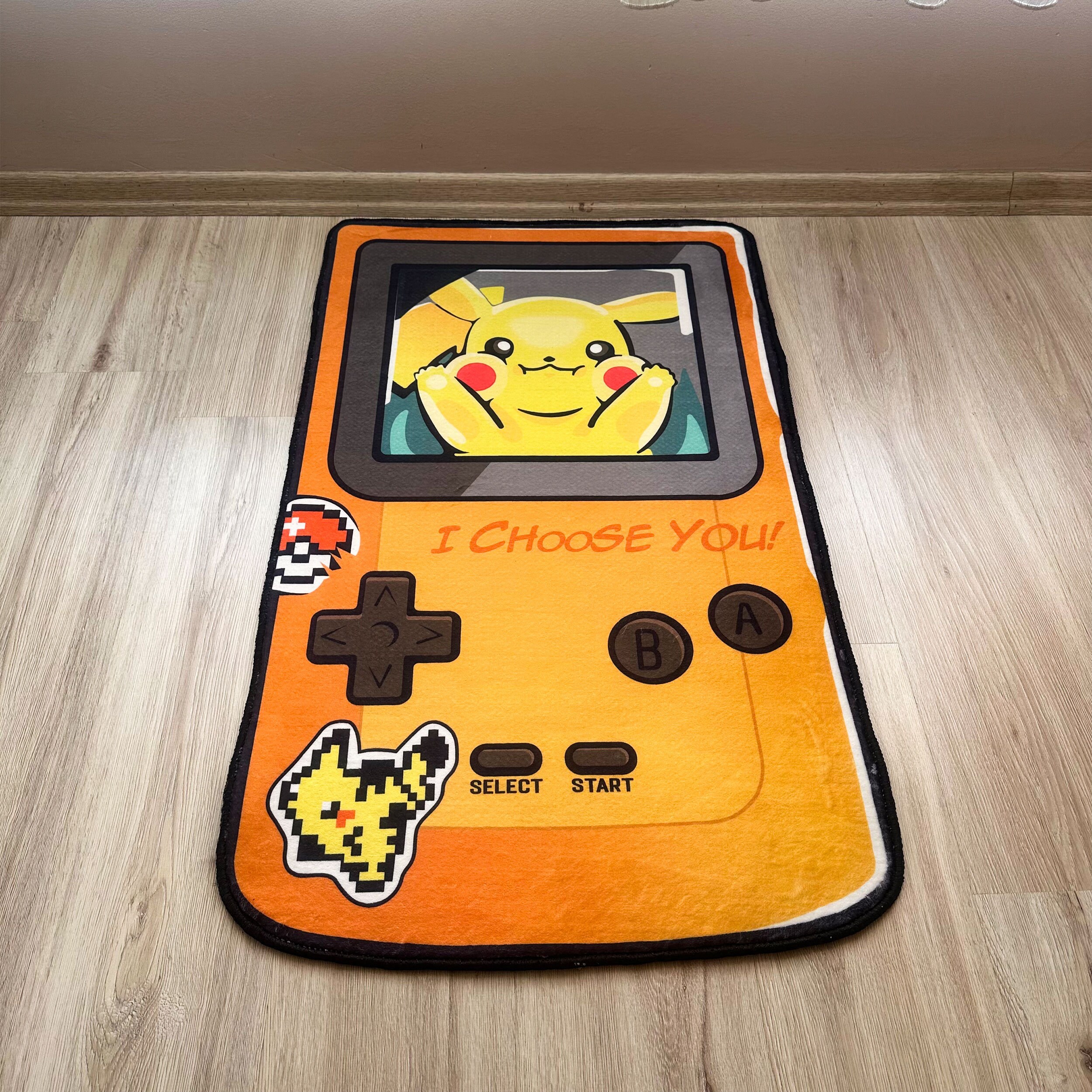 Pikachu Gameboy Rug Mat, 90s Anime Game Console Carpet, I Choose You ...