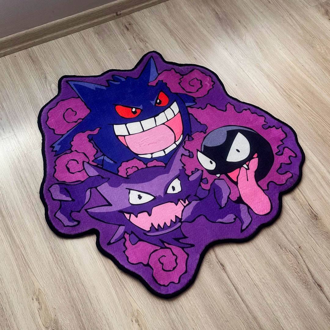 Gengar Evolution Ghost Anime Rug, Pokemon Gengar Carpet Mat, Gengar ...