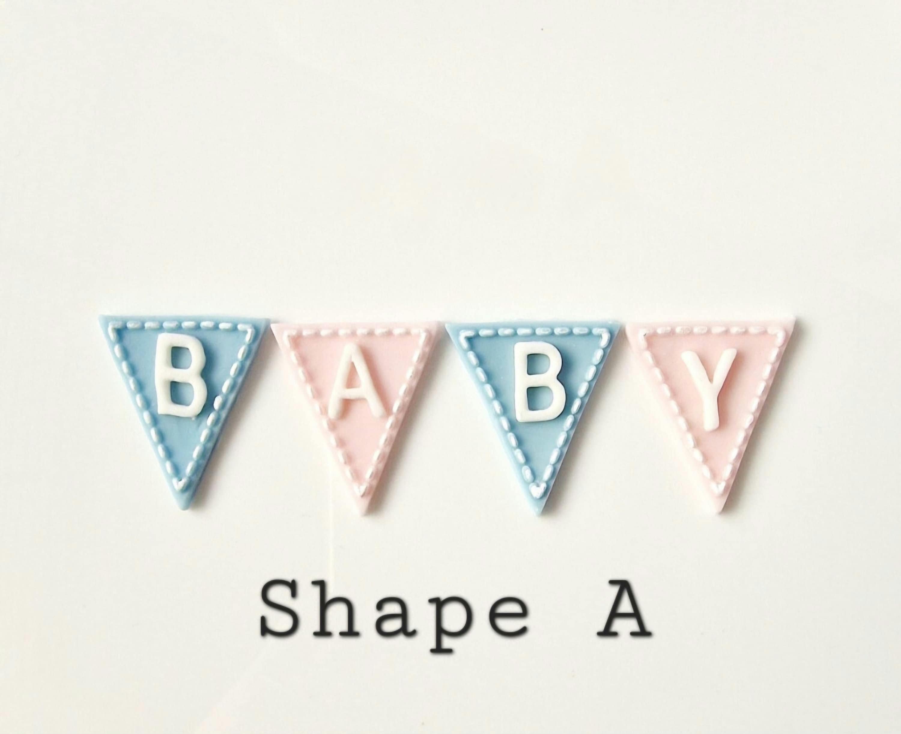 Personalised Edible Bunting Flags - Sugar Paste 3D Cake Decorations ...