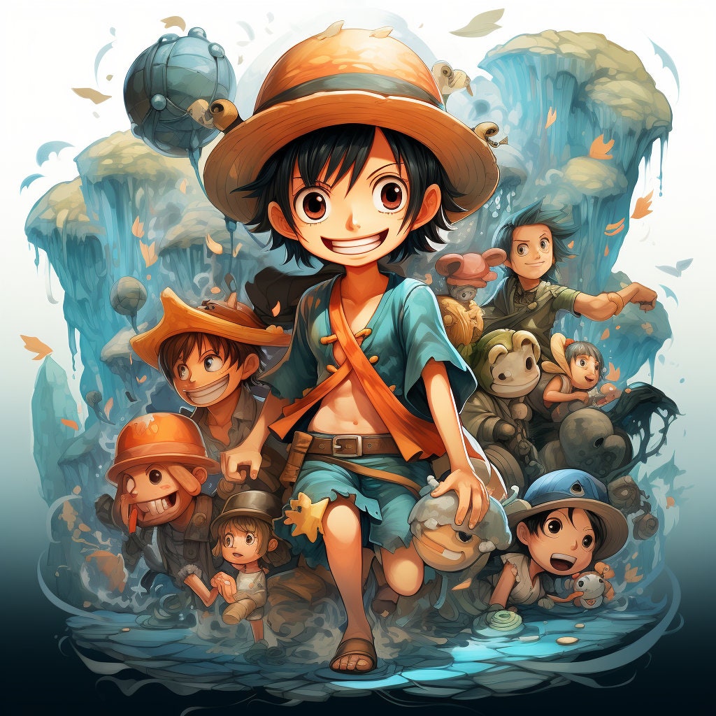 One Piece Clip Art Set High-quality Anime Digital Illustrations for DIY ...