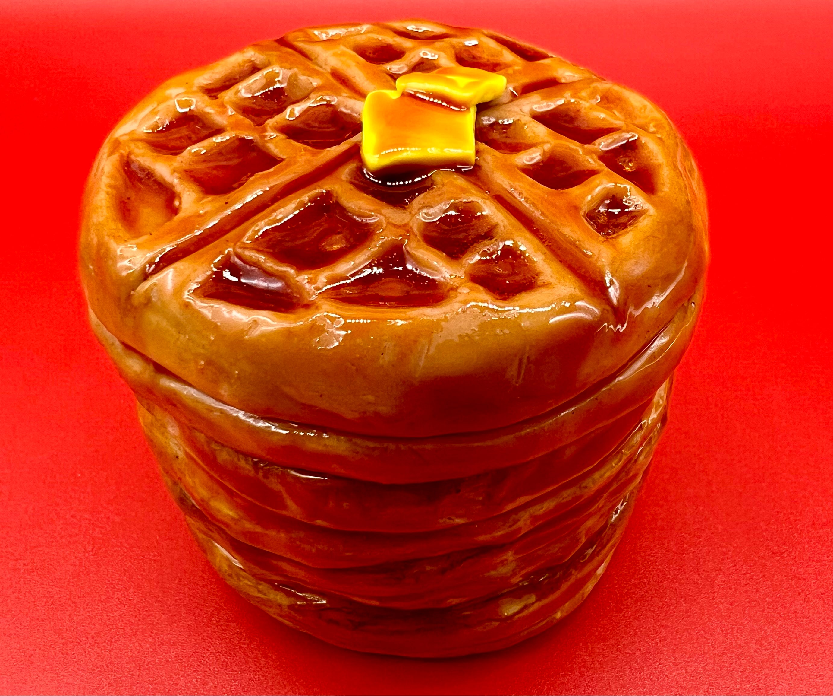 Waffle Stack Stash Trinket Jar(4oz)/polymer Clay/glass Jar - Etsy