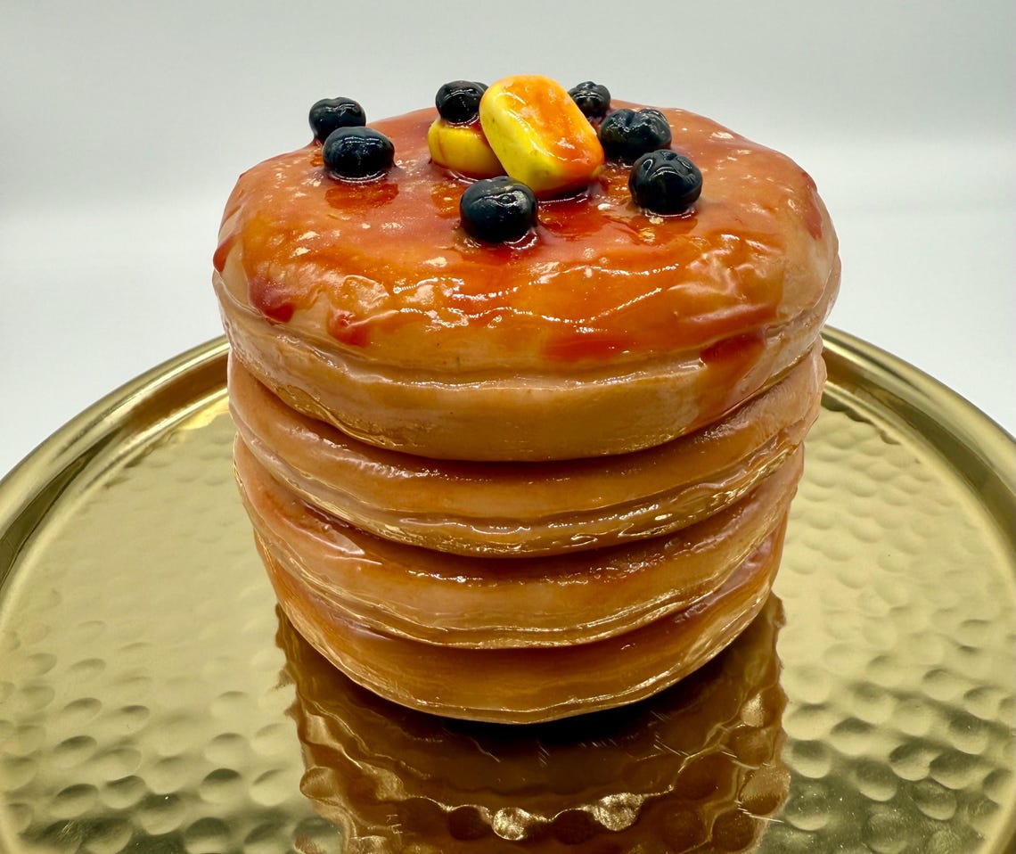 Pancake Stack Stash Trinket Jar(4oz)/polymer Clay/glass Jar - Etsy