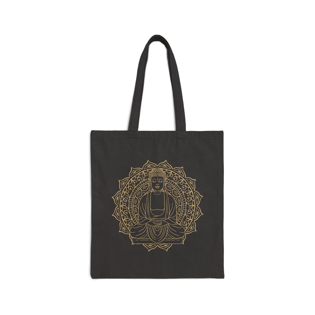 Buddha Cotton Canvas Tote Bag, Buddha Tote, Reusable Bags, Tote Bag ...