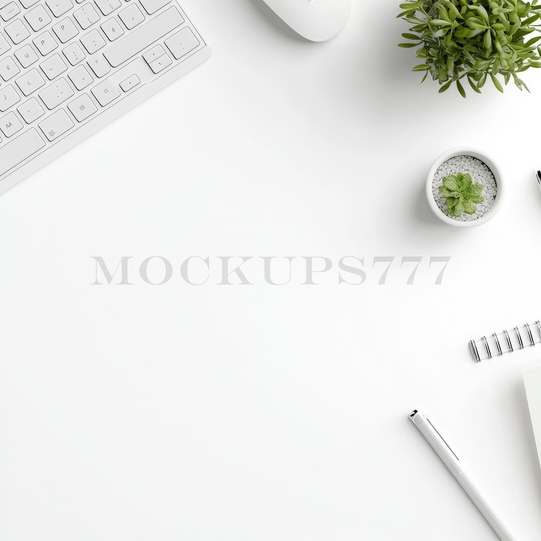 Flat Lay Mockup, Desk Flat Lay Mockup, Clean Workspace Lay, Minimal ...