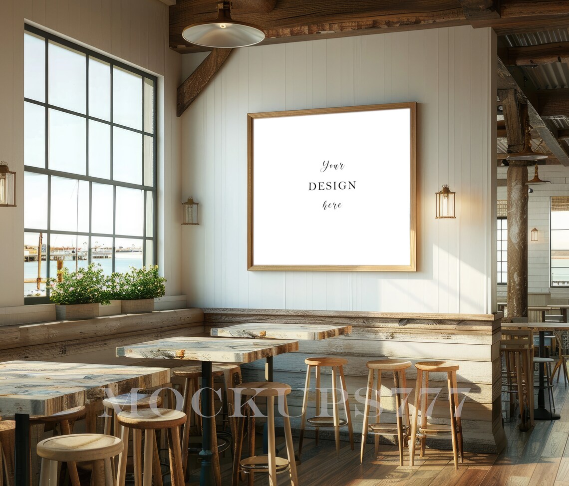 Wooden Frame Mockup in Bar - Etsy