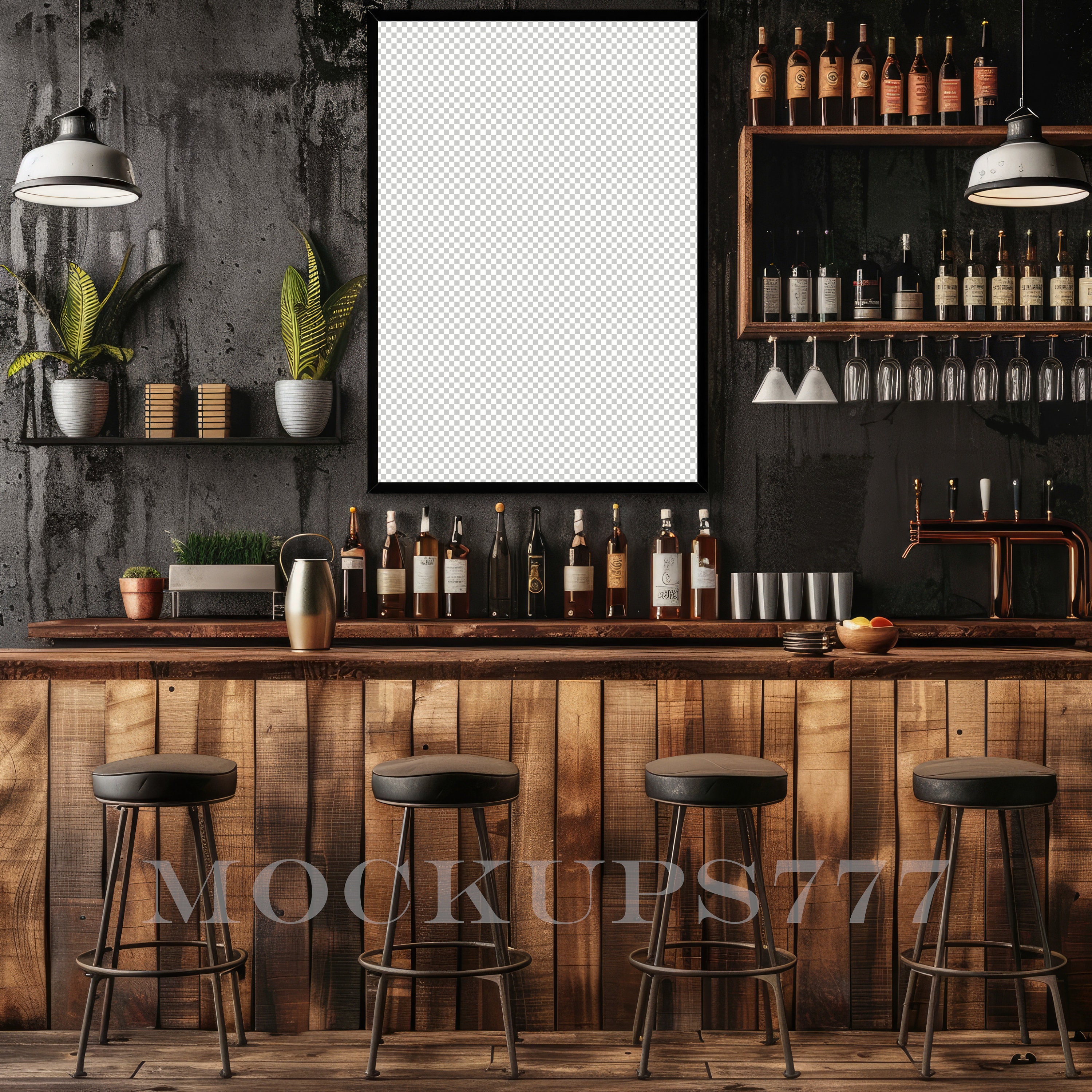 Black Frame Mockup, Bar Mockup - Etsy