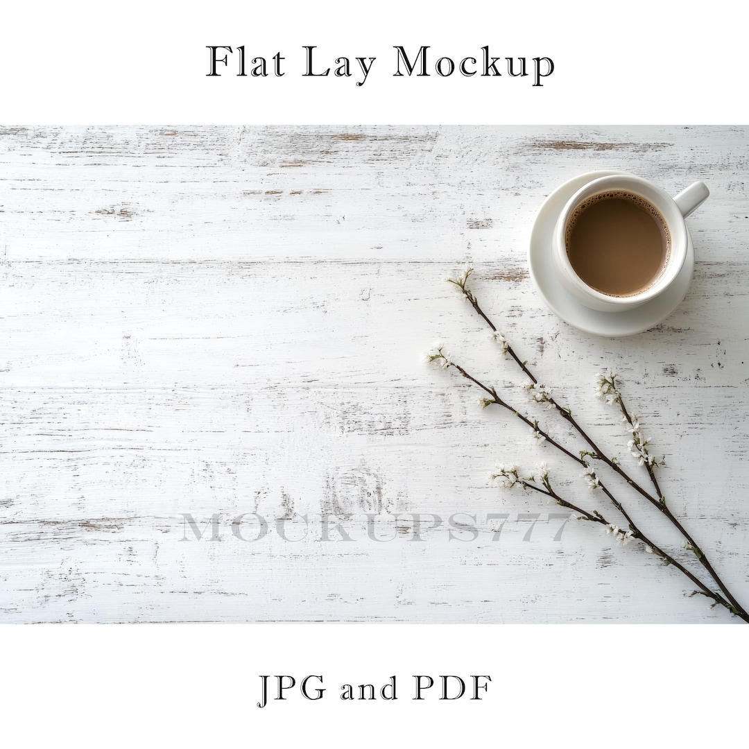 Flat Lay Design Digital Mockup Top View Display, Rustic Table Mockup - Etsy