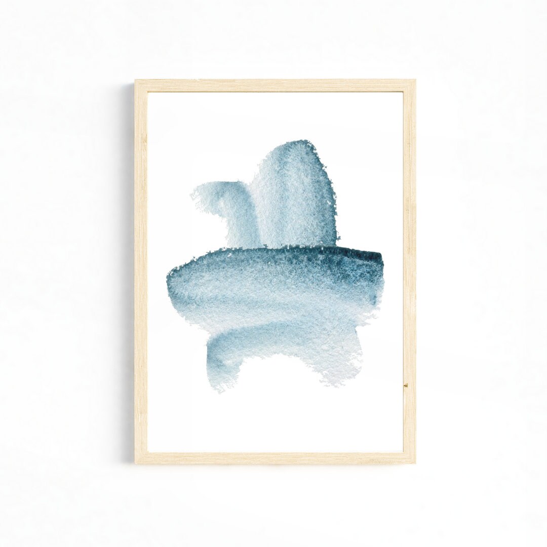Printable Blue Abstract Art, Digital Download, Wall Art, Simple ...