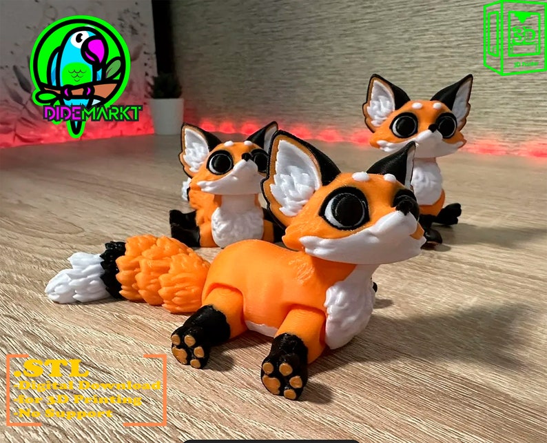 Articulated Fox Stl File for 3D Printing - Etsy