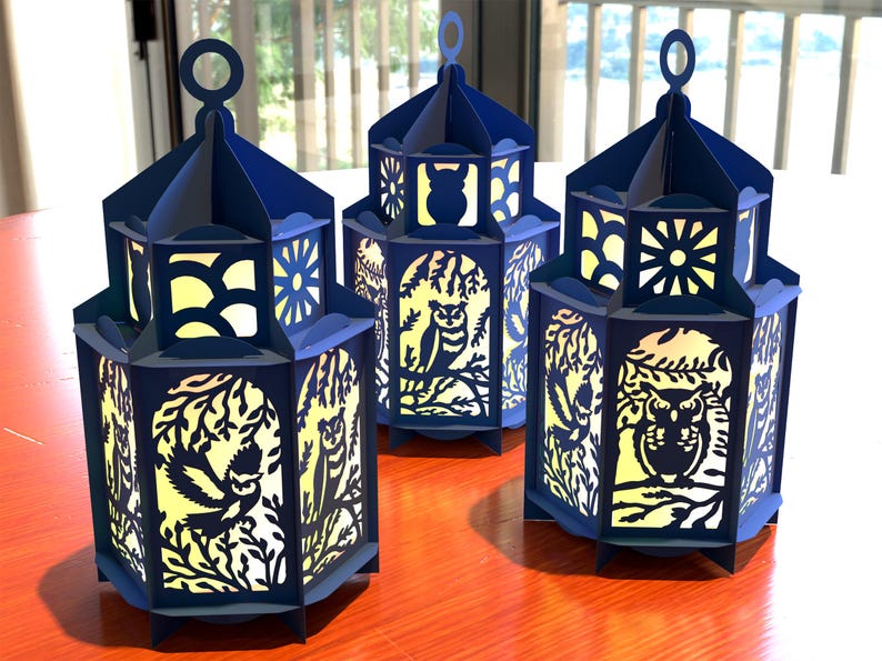 Owl Lantern SVG - Paper Cutting Template - Etsy