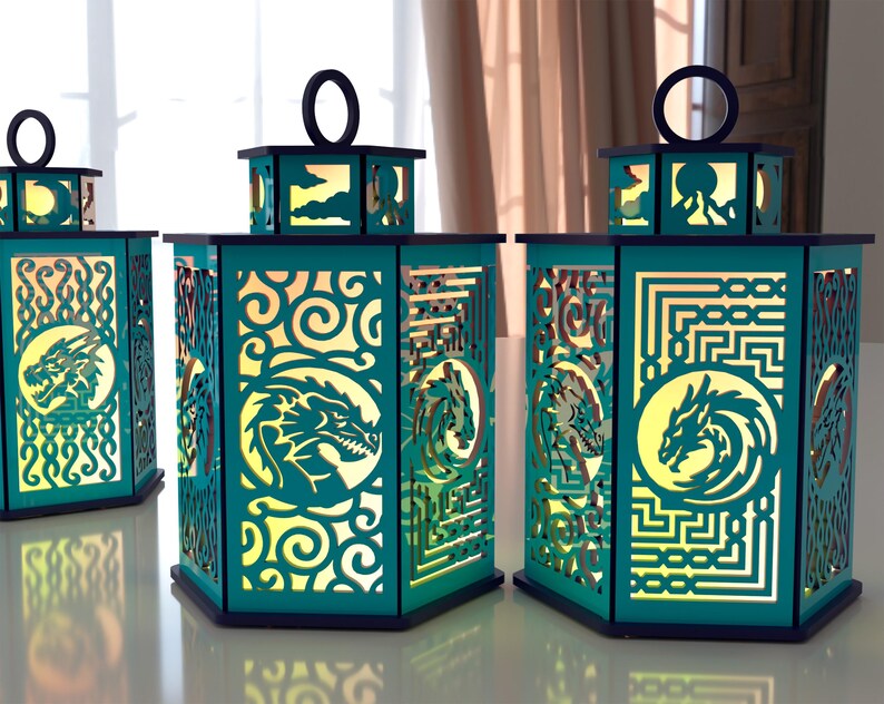 Dragon Lantern STL | 3D Printed Fantasy Light | No Supports | Mythical ...