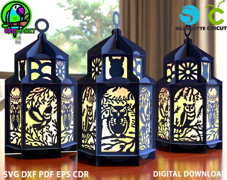 Owl Lantern SVG - Paper Cutting Template - Etsy