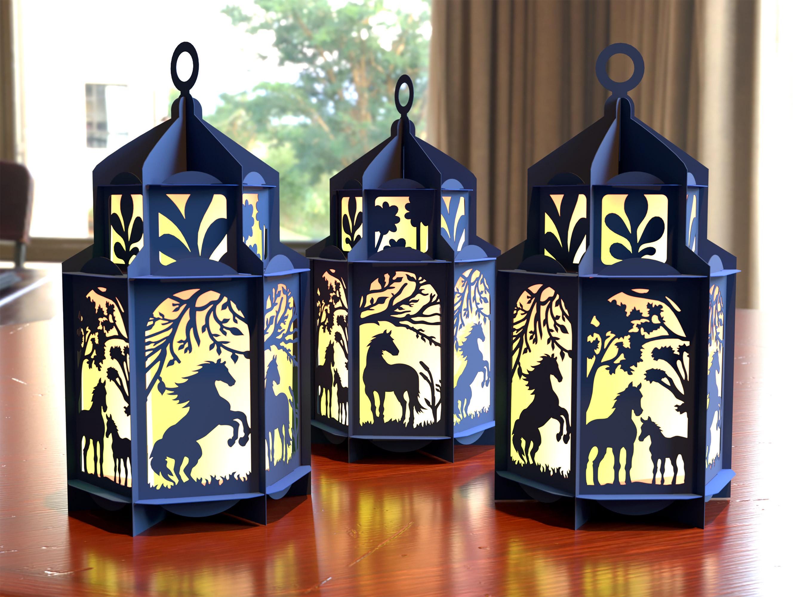 Horse Lantern SVG - Paper Cutting Template - Etsy
