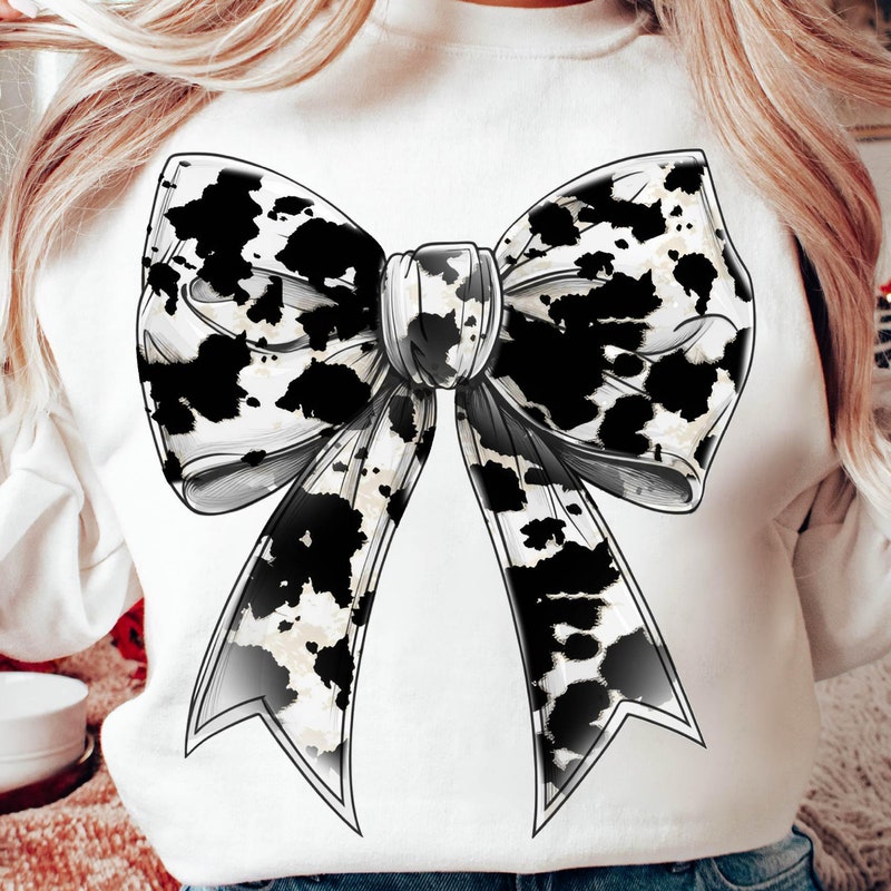 Cow With Bow Svg - Etsy
