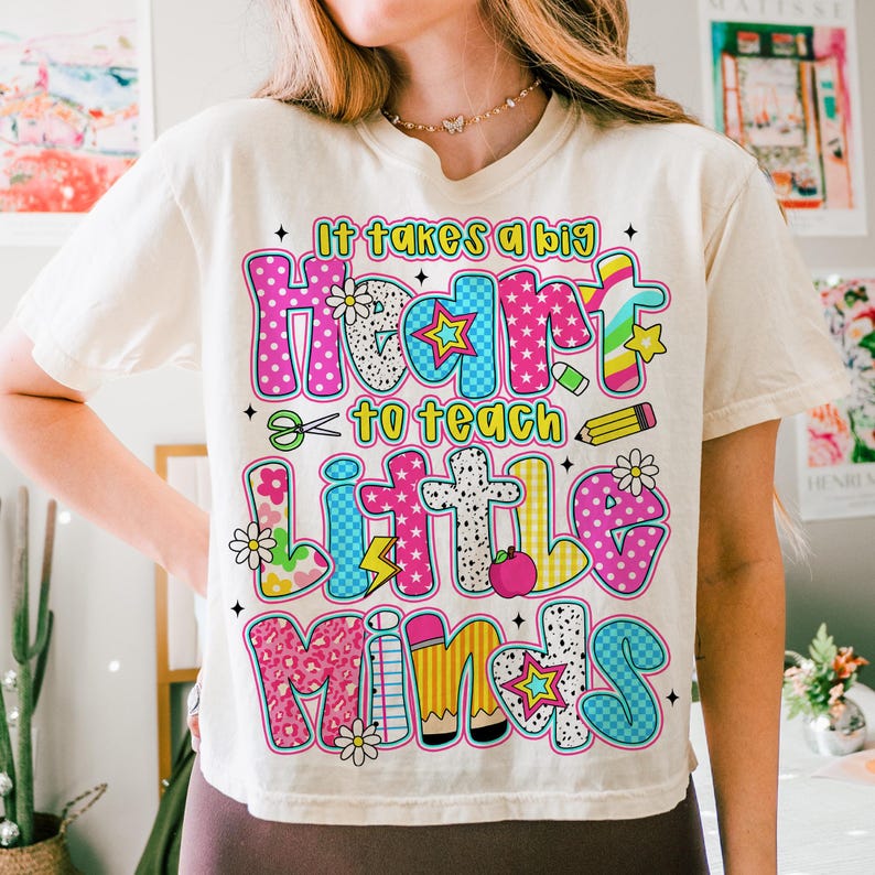 It Takes a Big Heart to Shape Little Minds PNG, Preppy Teacher Shirt ...