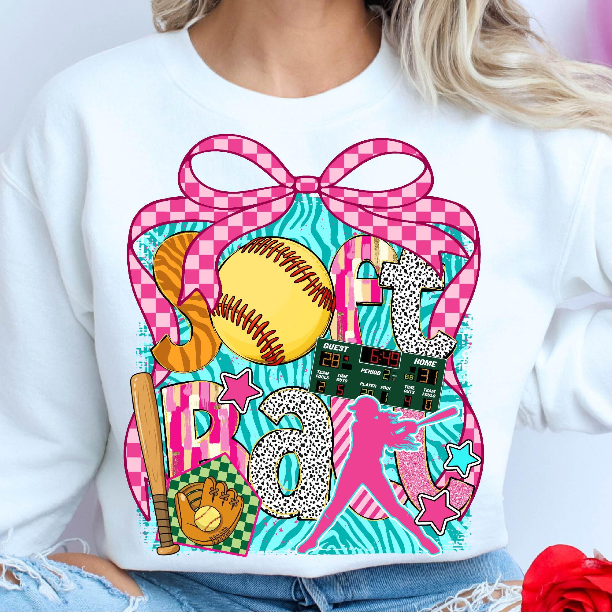 Coquette Softball Brushstroke Png, Softball Coquette Png, Game Day Png ...