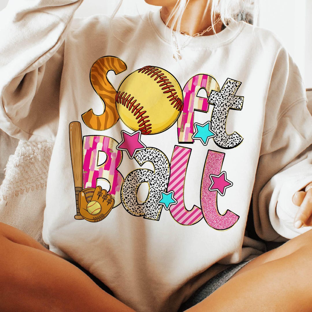 Softball Bow Coquette Softball Png, Brushstroke Softball Coquette Png ...