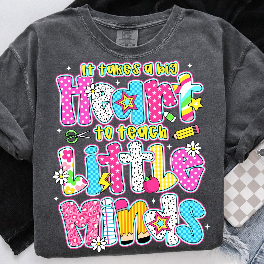 It Takes a Big Heart to Shape Little Minds PNG, Preppy Teacher Shirt ...