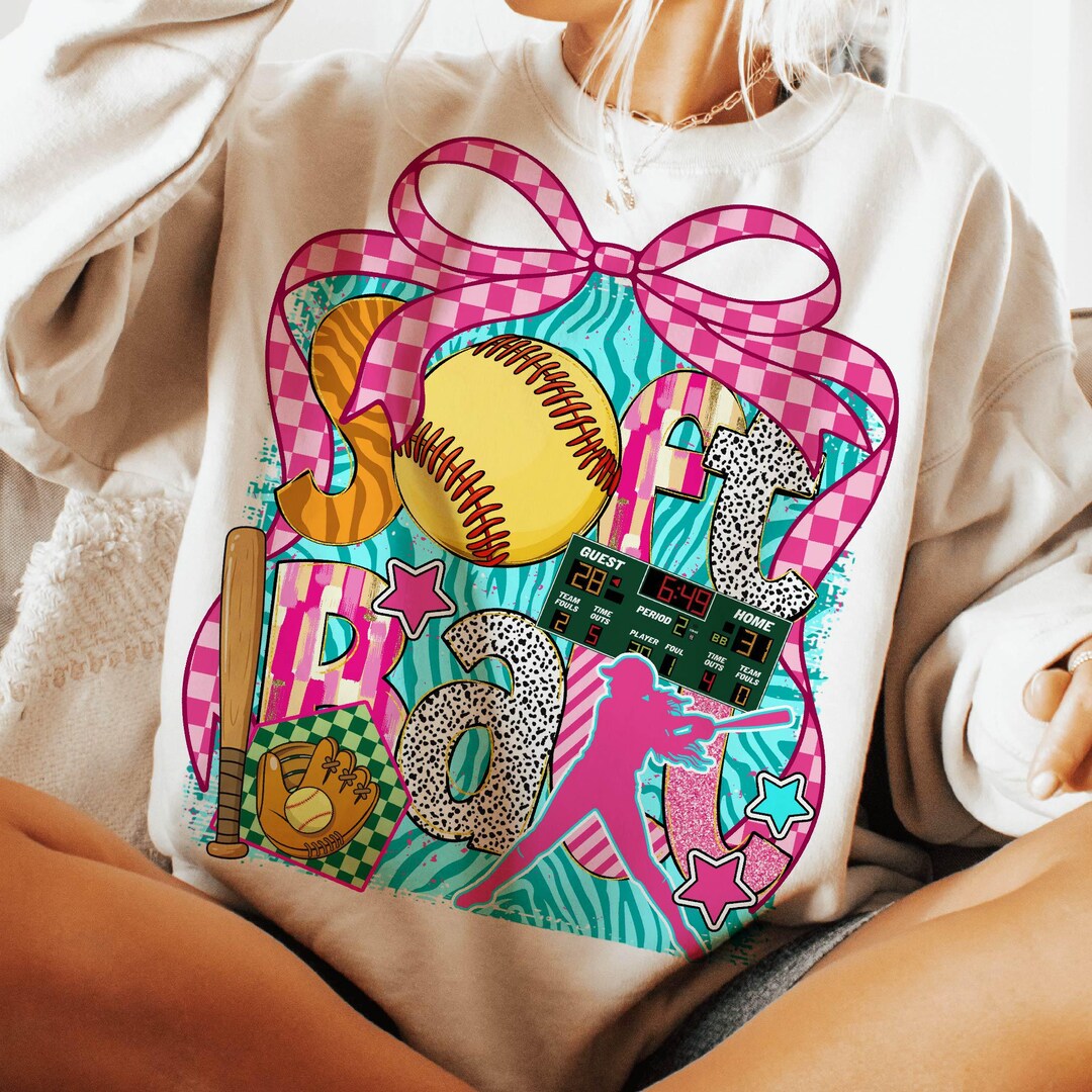 Coquette Softball Brushstroke Png, Softball Coquette Png, Game Day Png ...