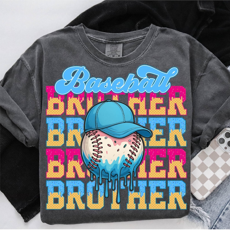 Baseball Brother Drip Png, Baseball Ice Cream Drip Png, Brother ...