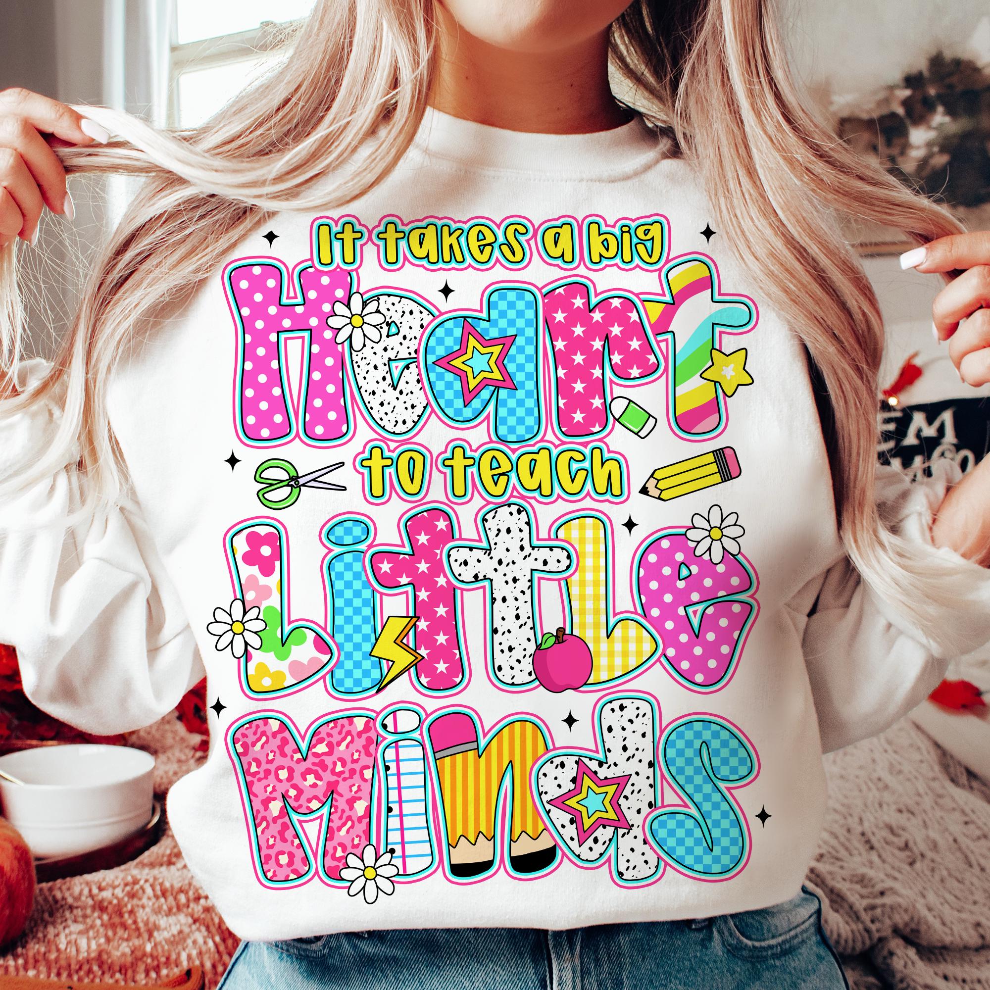 It Takes a Big Heart to Shape Little Minds PNG, Preppy Teacher Shirt ...