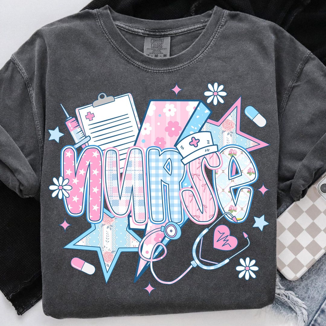 Coquette Nurse Png Preppy Nursing Pink Stethoscope Png Retro Checkered ...