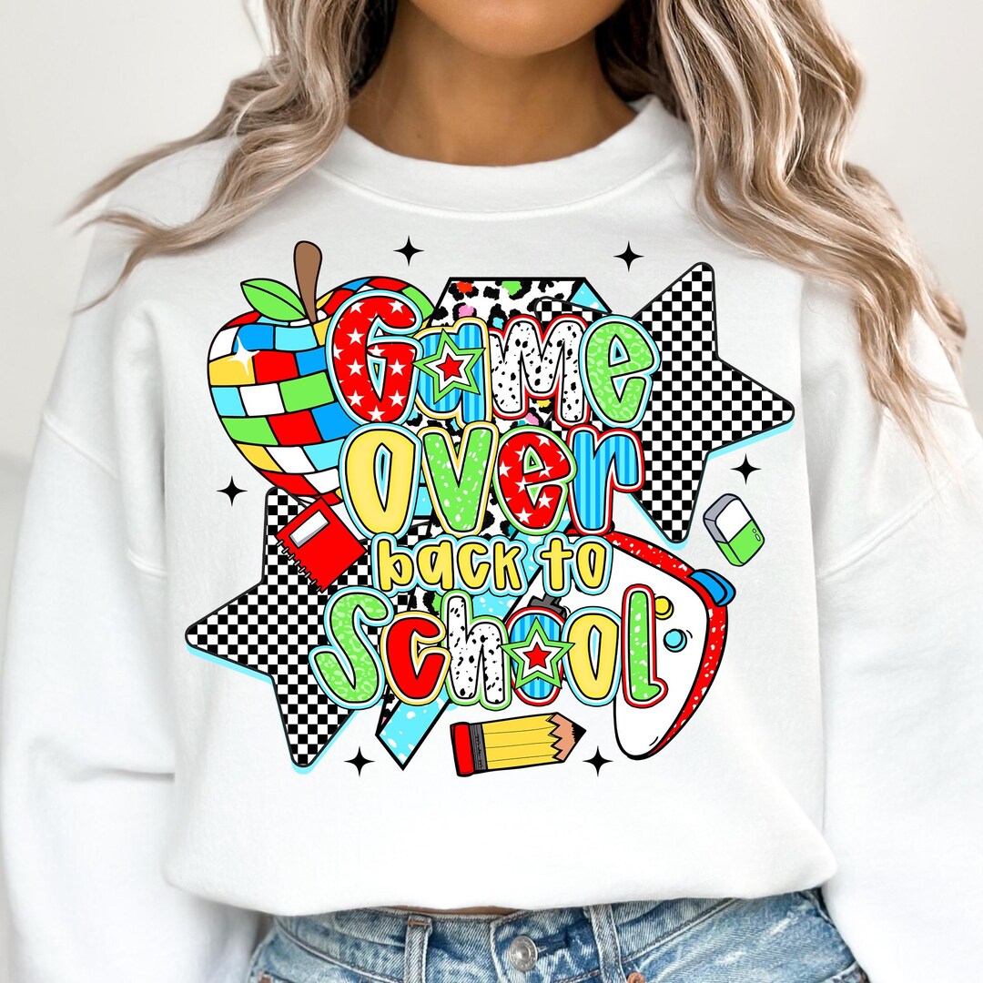 Preppy Game Over Back to School Png Sublimation Design, School Life Png ...